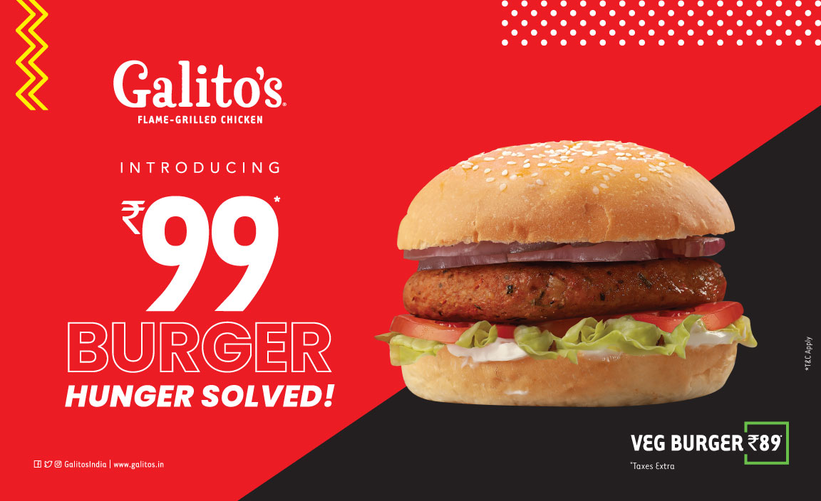 Burgers from Galito's at Upper Ground floor of Phoenix Marketcity Chennai